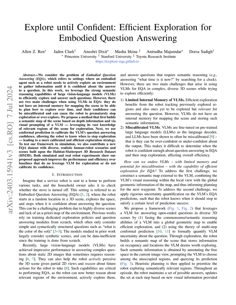 Explore until Confident: Efficient Exploration for Embodied Question Answering | alphaXiv