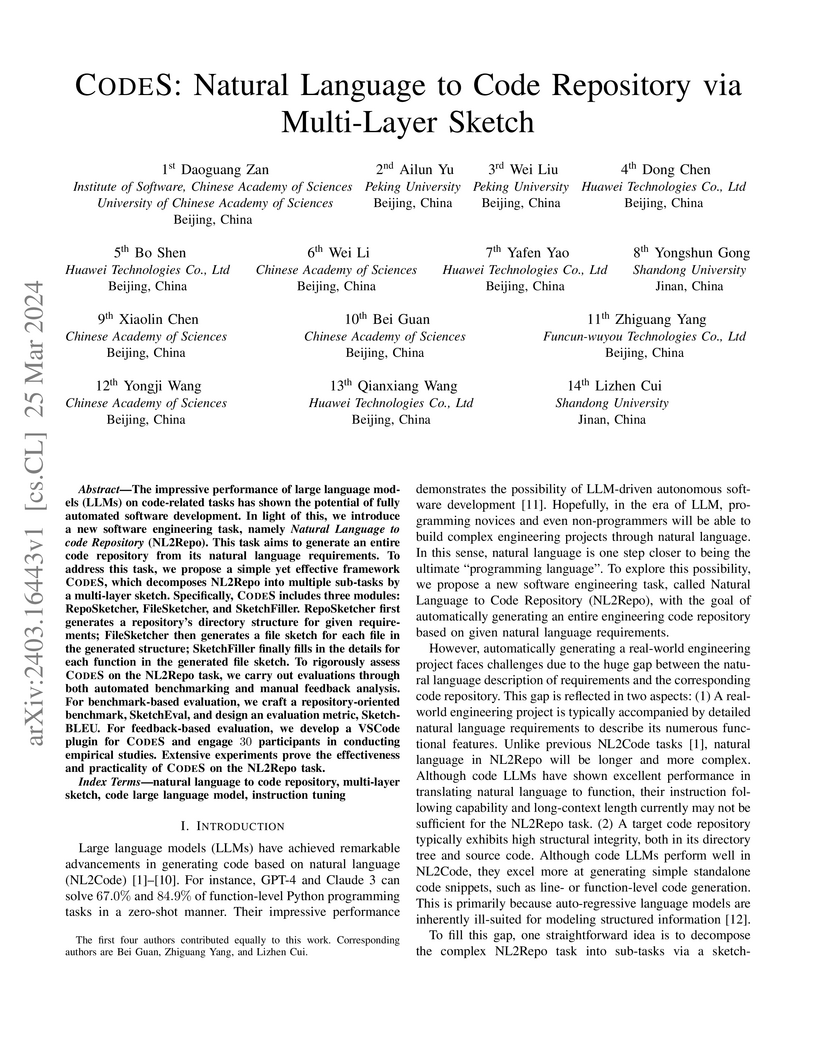 CodeS: Natural Language to Code Repository via Multi-Layer Sketch ...