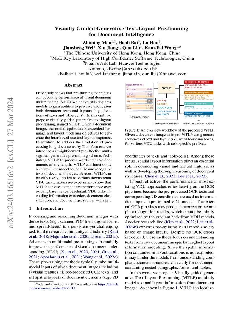 Visually Guided Generative Text-Layout Pre-training for Document Intelligence | alphaXiv