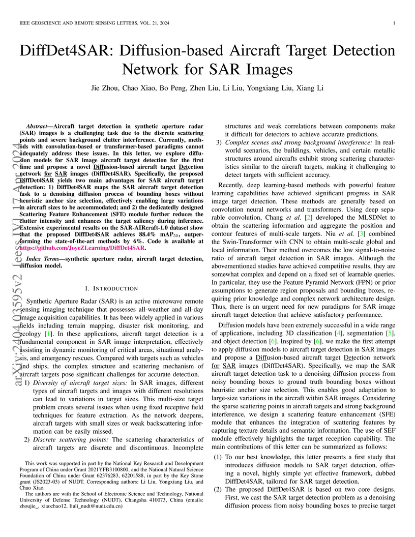 DiffDet4SAR: Diffusion-based Aircraft Target Detection Network for SAR Images | alphaXiv