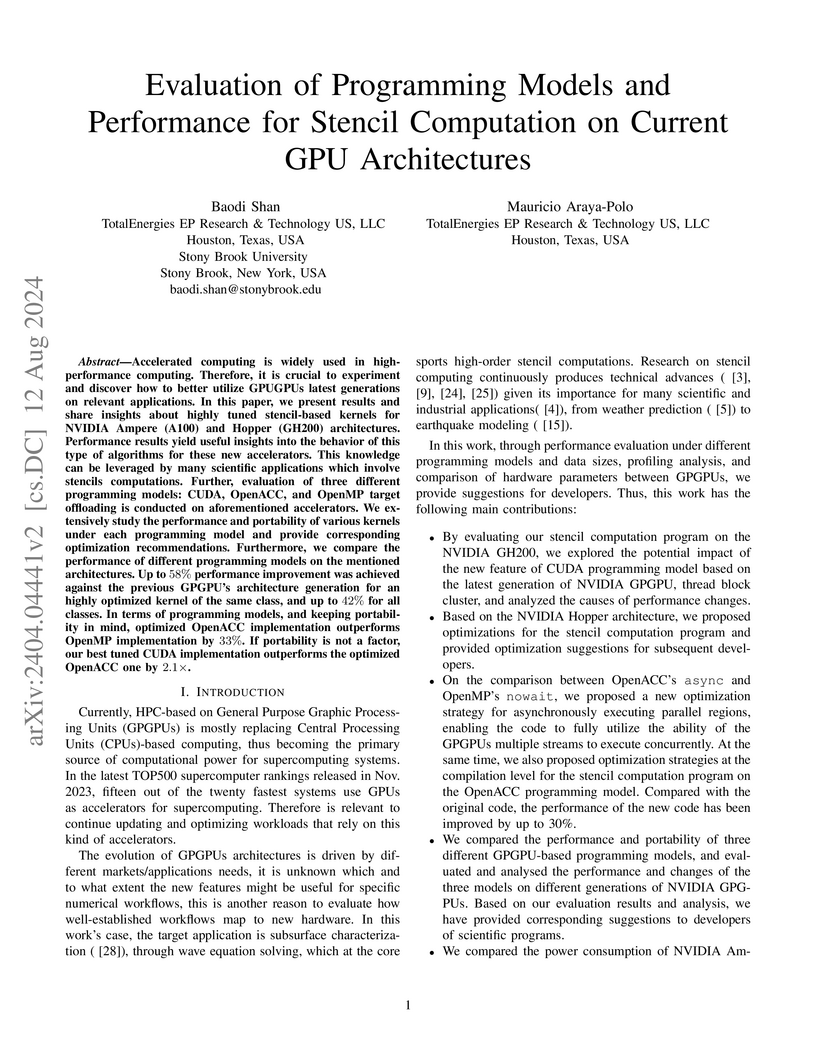 Evaluation of Programming Models and Performance for Stencil Computation on Current GPU ...