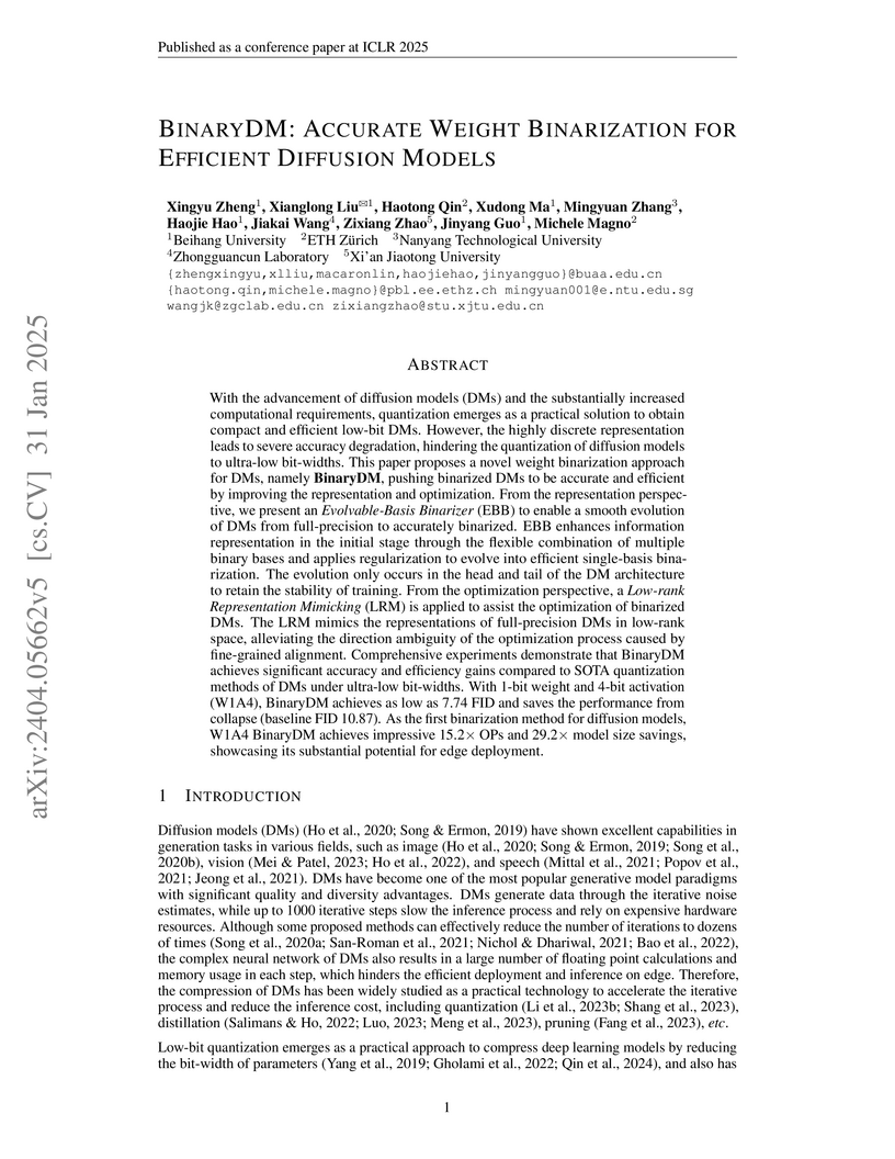 BinaryDM: Accurate Weight Binarization for Efficient Diffusion Models | alphaXiv