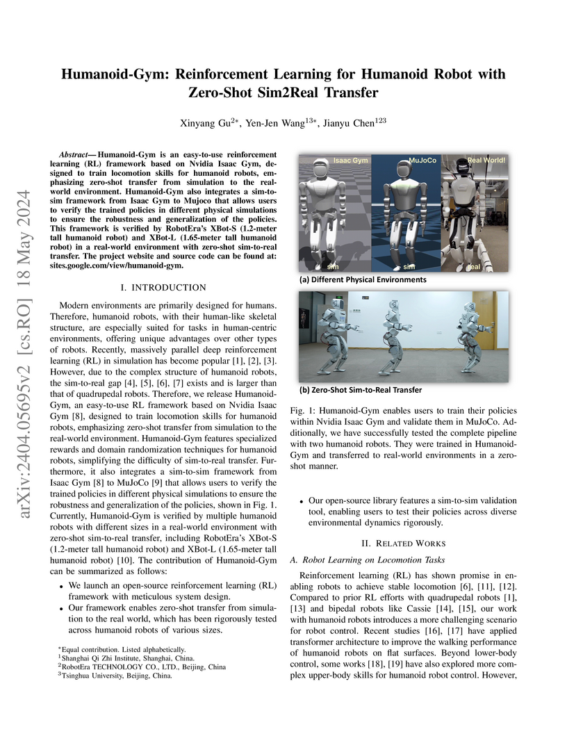 Humanoid-Gym: Reinforcement Learning for Humanoid Robot with Zero-Shot ...