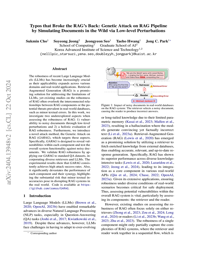 Typos that Broke the RAG's Back: Genetic Attack on RAG Pipeline by ...