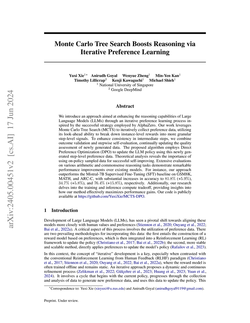 Monte Carlo Tree Search Boosts Reasoning via Iterative Preference ...
