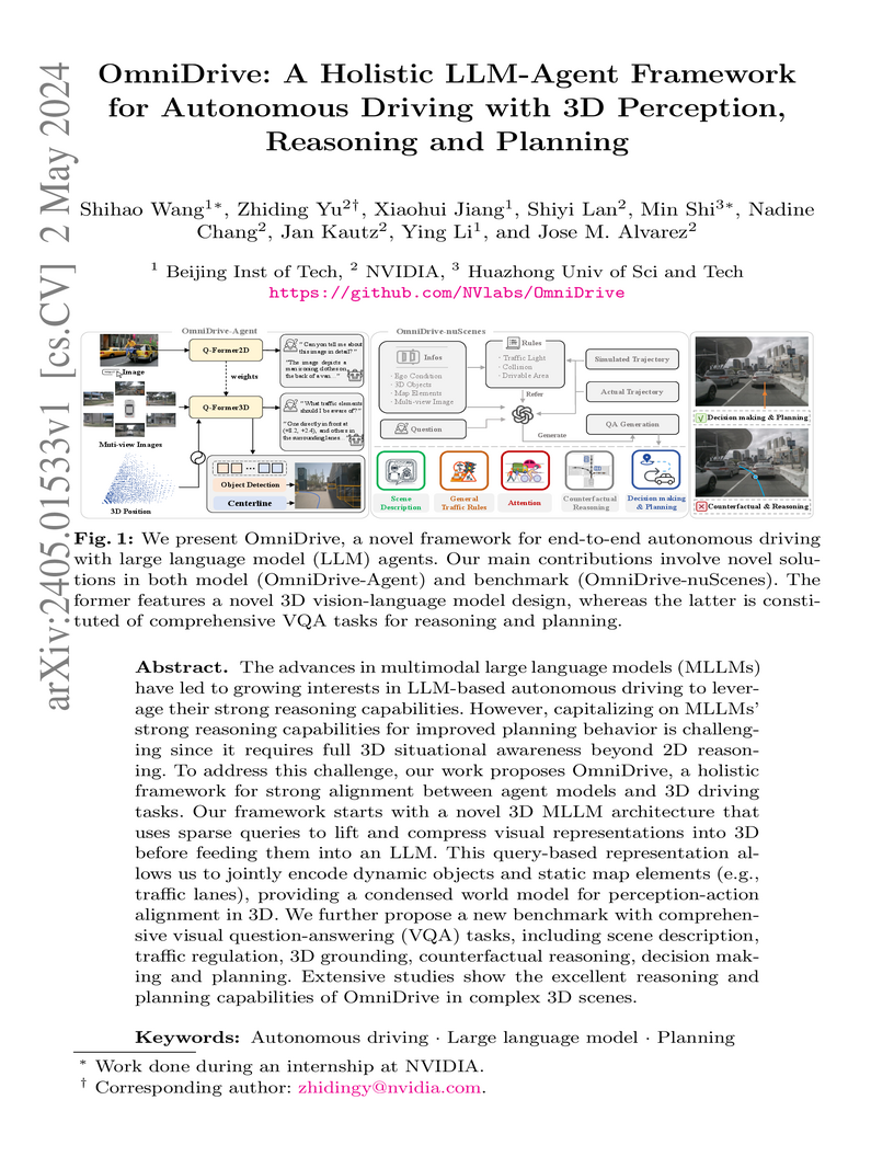 OmniDrive: A Holistic LLM-Agent Framework for Autonomous Driving with ...