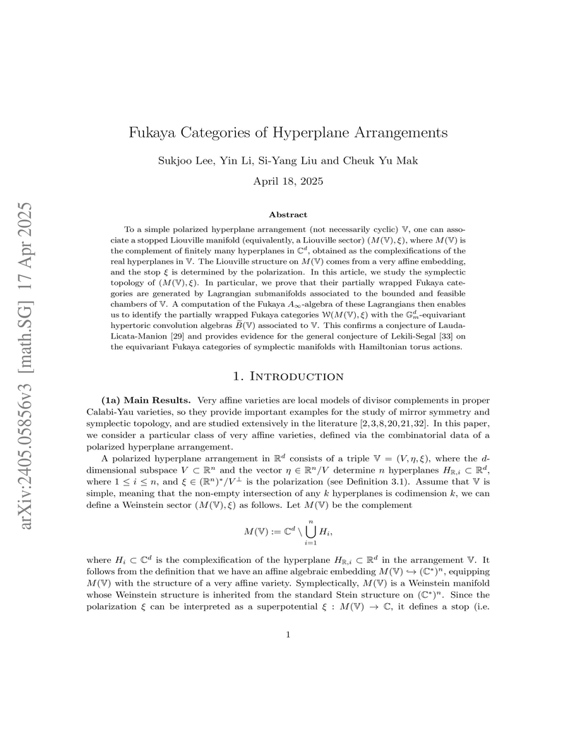 Fukaya categories of hyperplane arrangements | alphaXiv