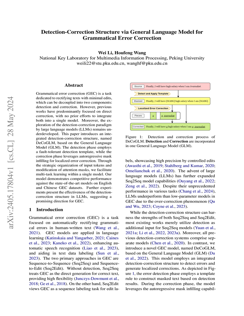 Detection-Correction Structure via General Language Model for Grammatical Error Correction ...