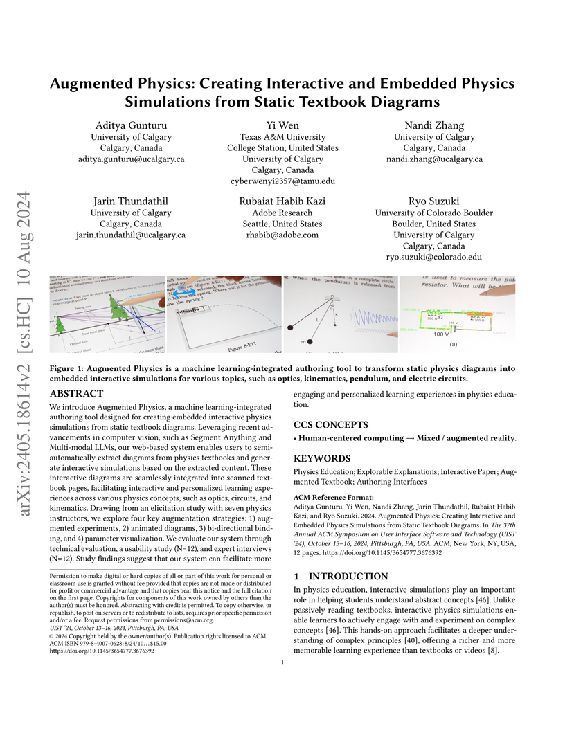 Augmented Physics: Creating Interactive and Embedded Physics Simulations from Static Textbook ...
