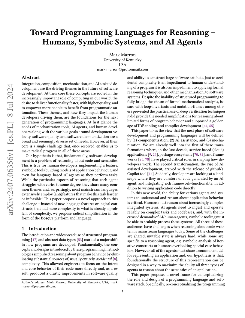 Toward Programming Languages for Reasoning: Humans, Symbolic Systems, and AI Agents | alphaXiv