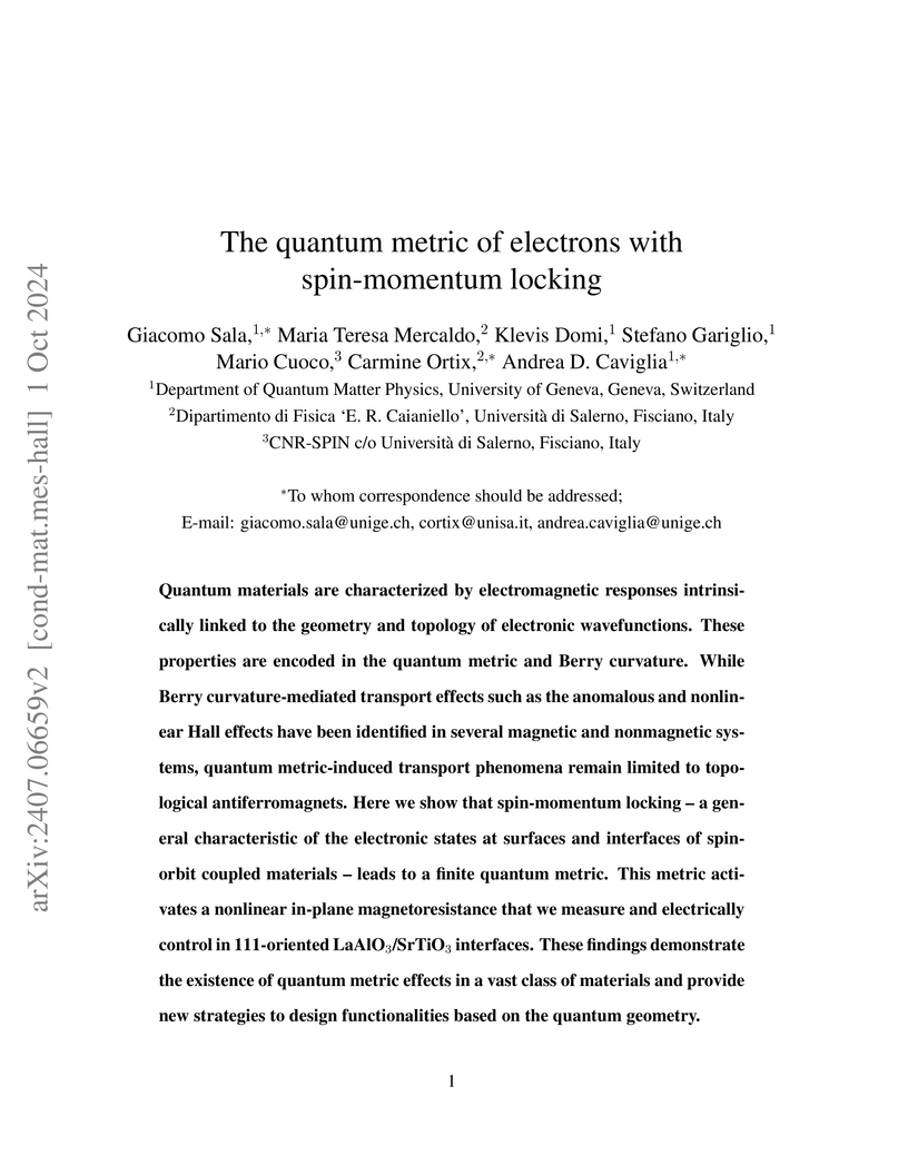 The quantum metric of electrons with spin-momentum locking | alphaXiv