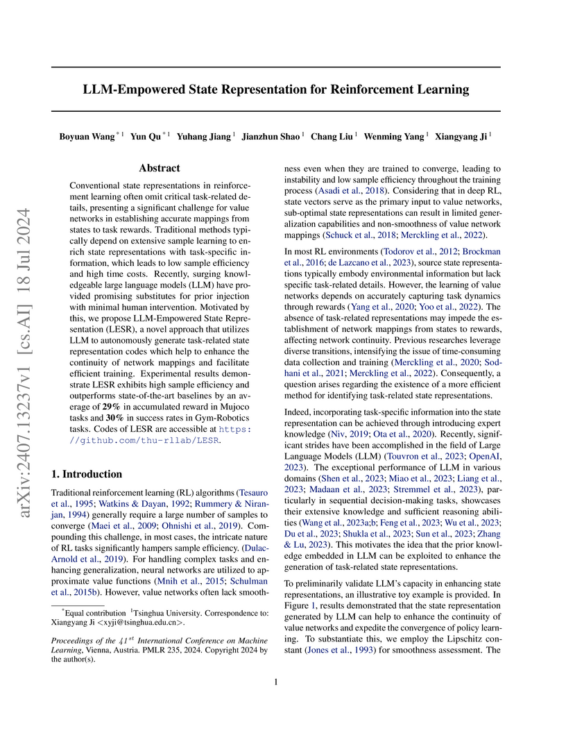 LLM-Empowered State Representation for Reinforcement Learning | alphaXiv