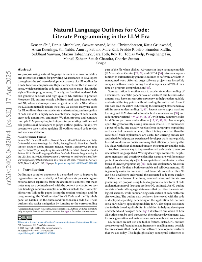 Natural Language Outlines for Code: Literate Programming in the LLM Era | alphaXiv