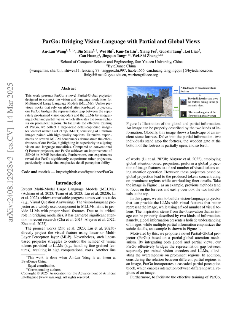 ParGo: Bridging Vision-Language with Partial and Global Views | alphaXiv