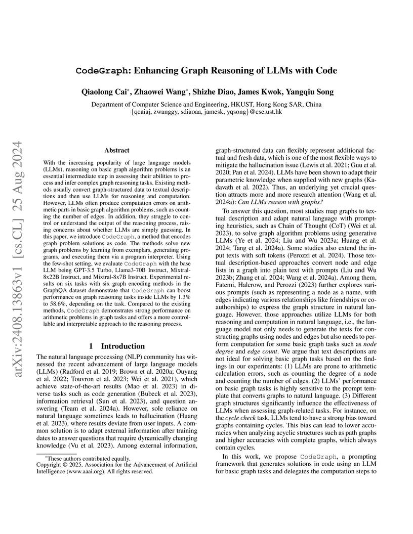 CodeGraph: Enhancing Graph Reasoning of LLMs with Code | alphaXiv