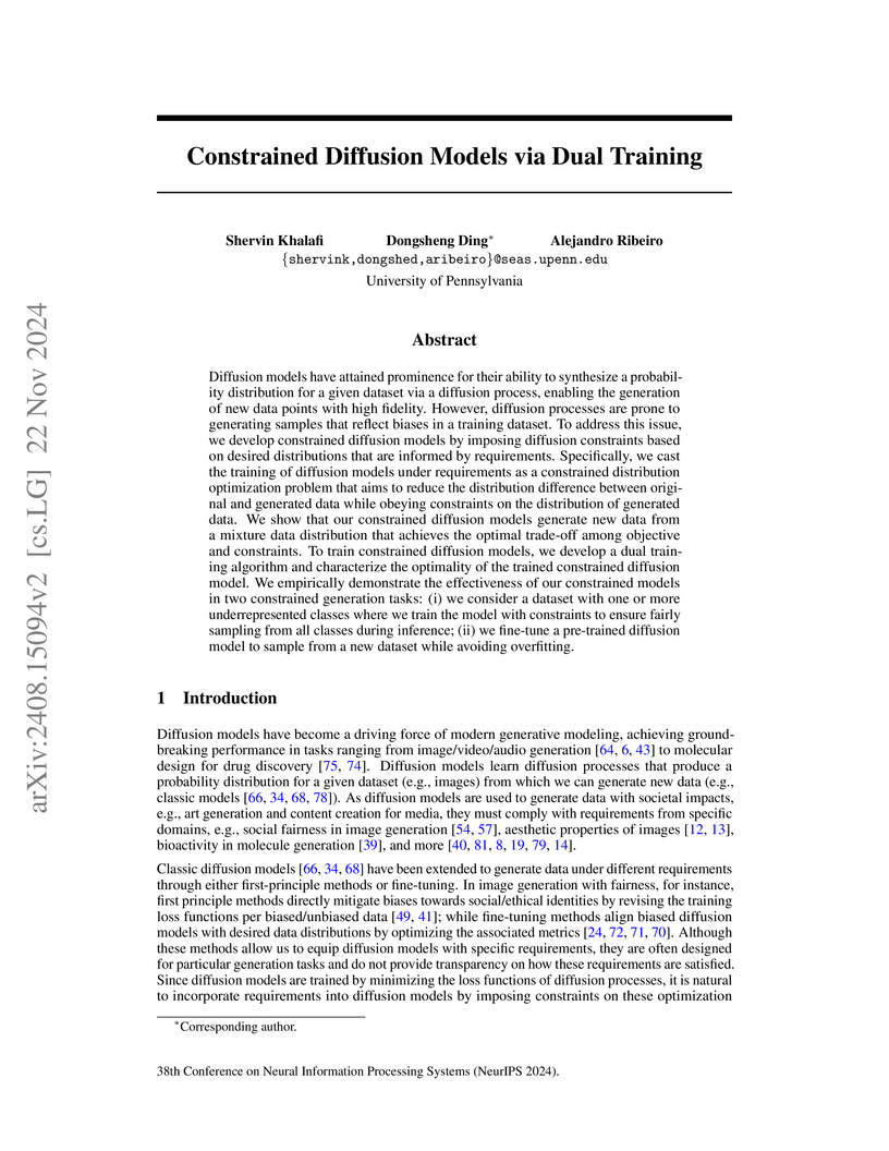 Constrained Diffusion Models via Dual Training | alphaXiv