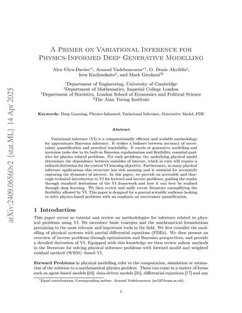 A Primer on Variational Inference for Physics-Informed Deep Generative ...