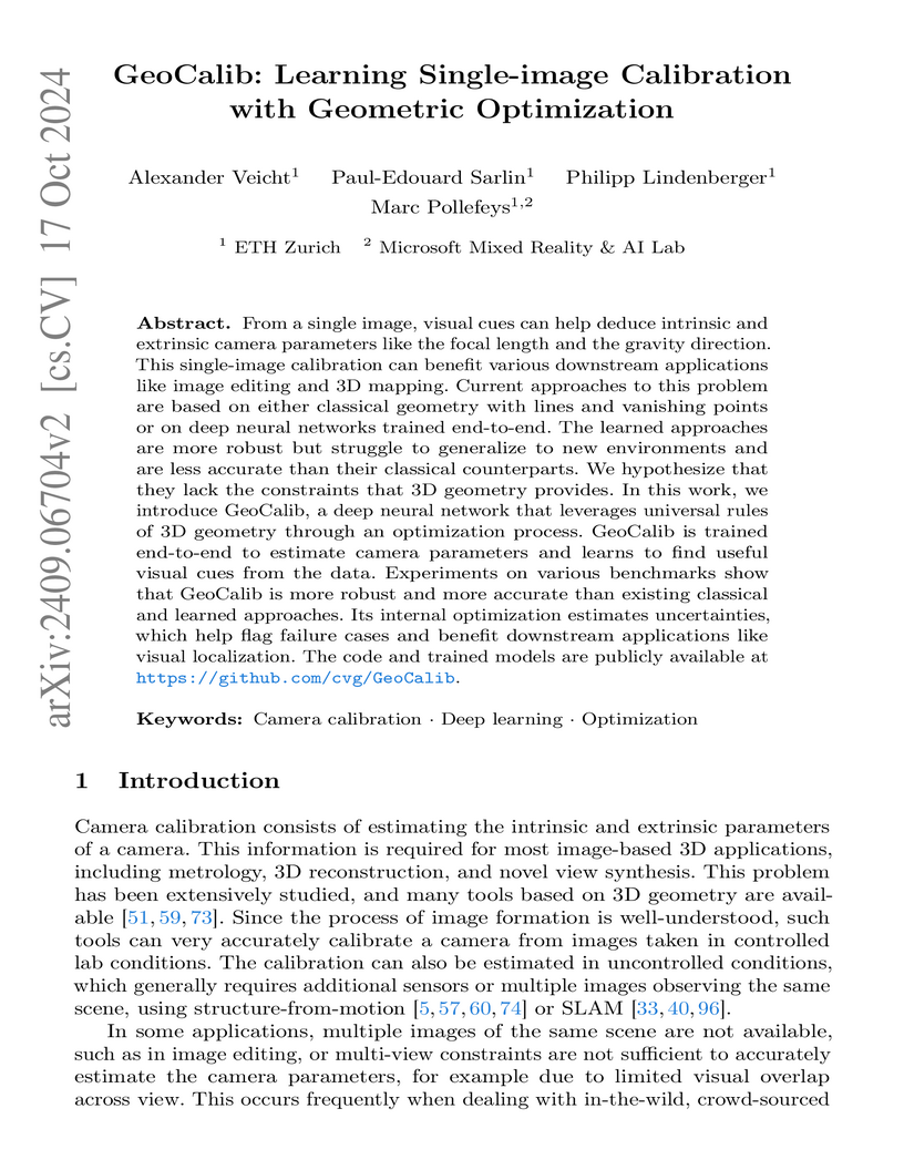 GeoCalib: Learning Single-image Calibration with Geometric Optimization ...