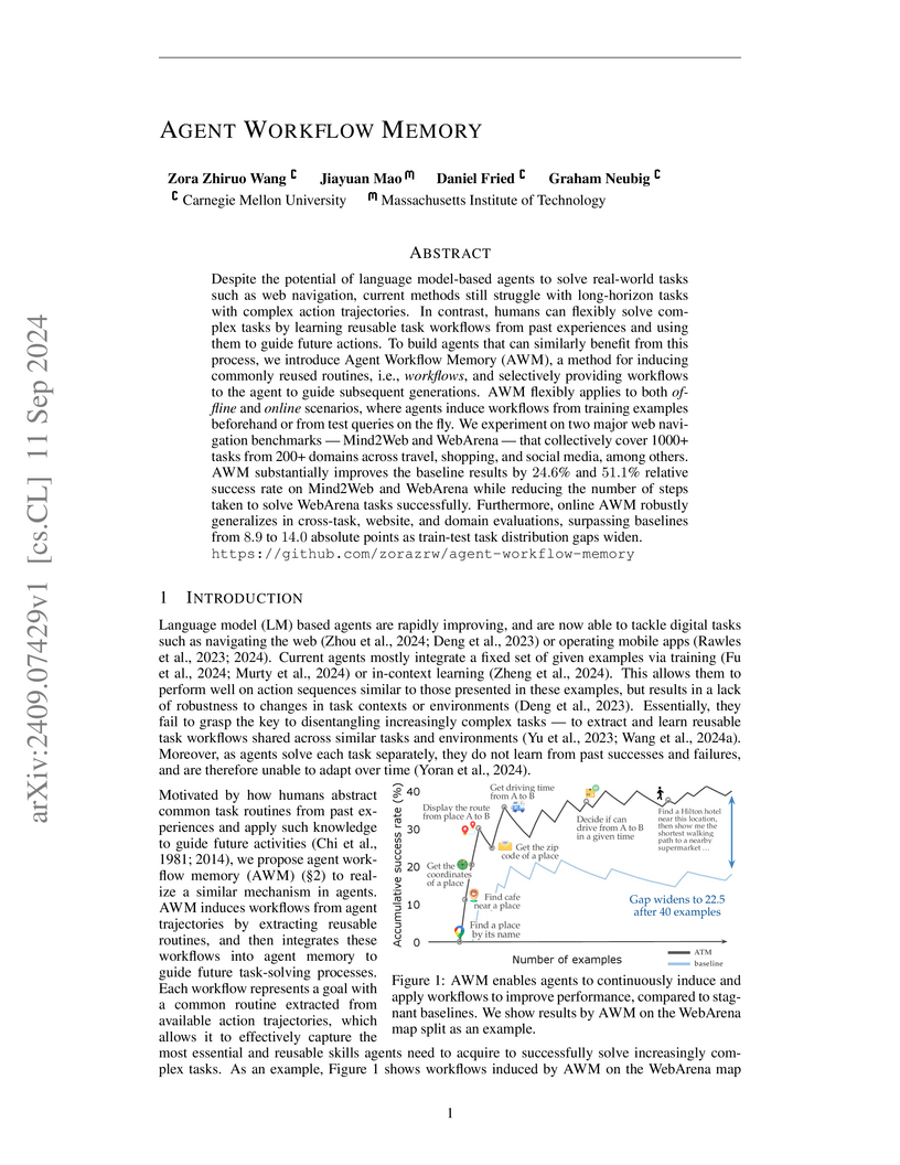 Agent Workflow Memory | alphaXiv
