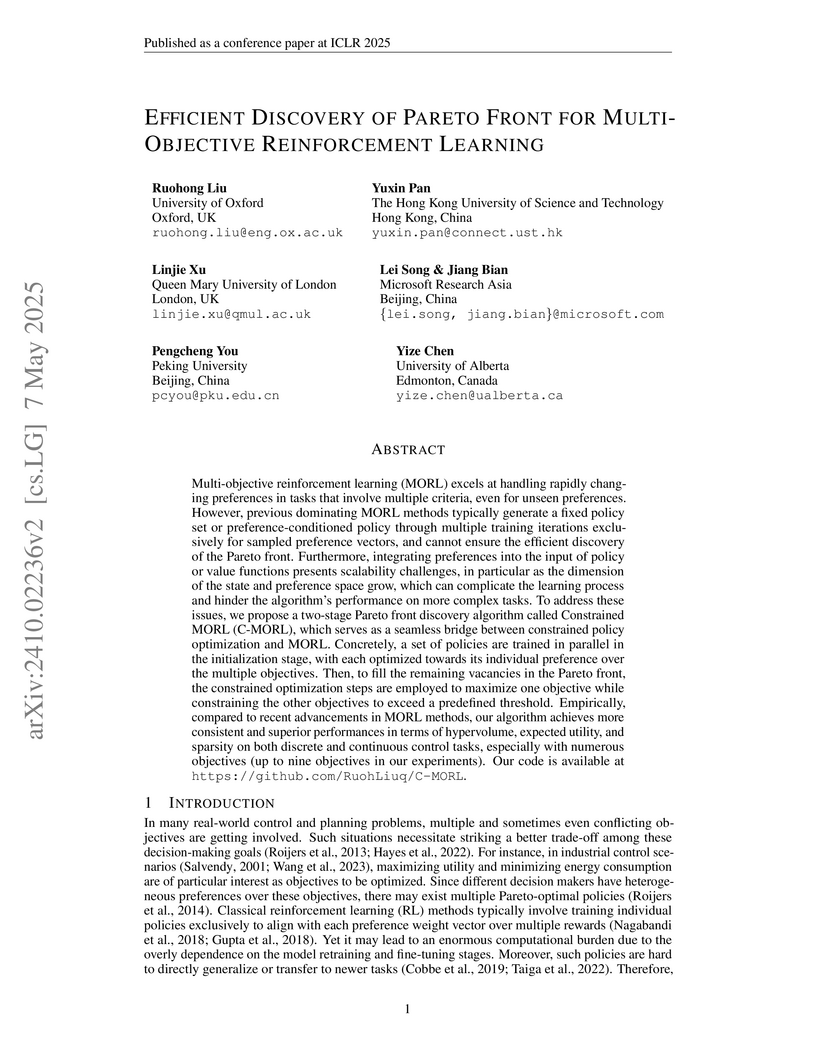 C-MORL: Multi-Objective Reinforcement Learning through Efficient ...