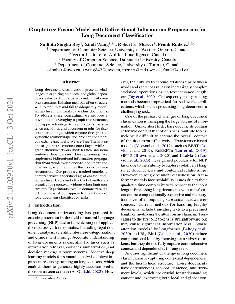 Graph-tree Fusion Model with Bidirectional Information Propagation for Long Document ...