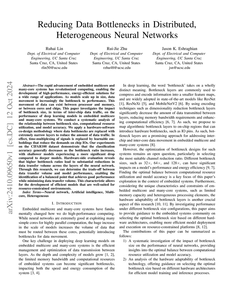 Reducing Data Bottlenecks in Distributed, Heterogeneous Neural Networks | alphaXiv