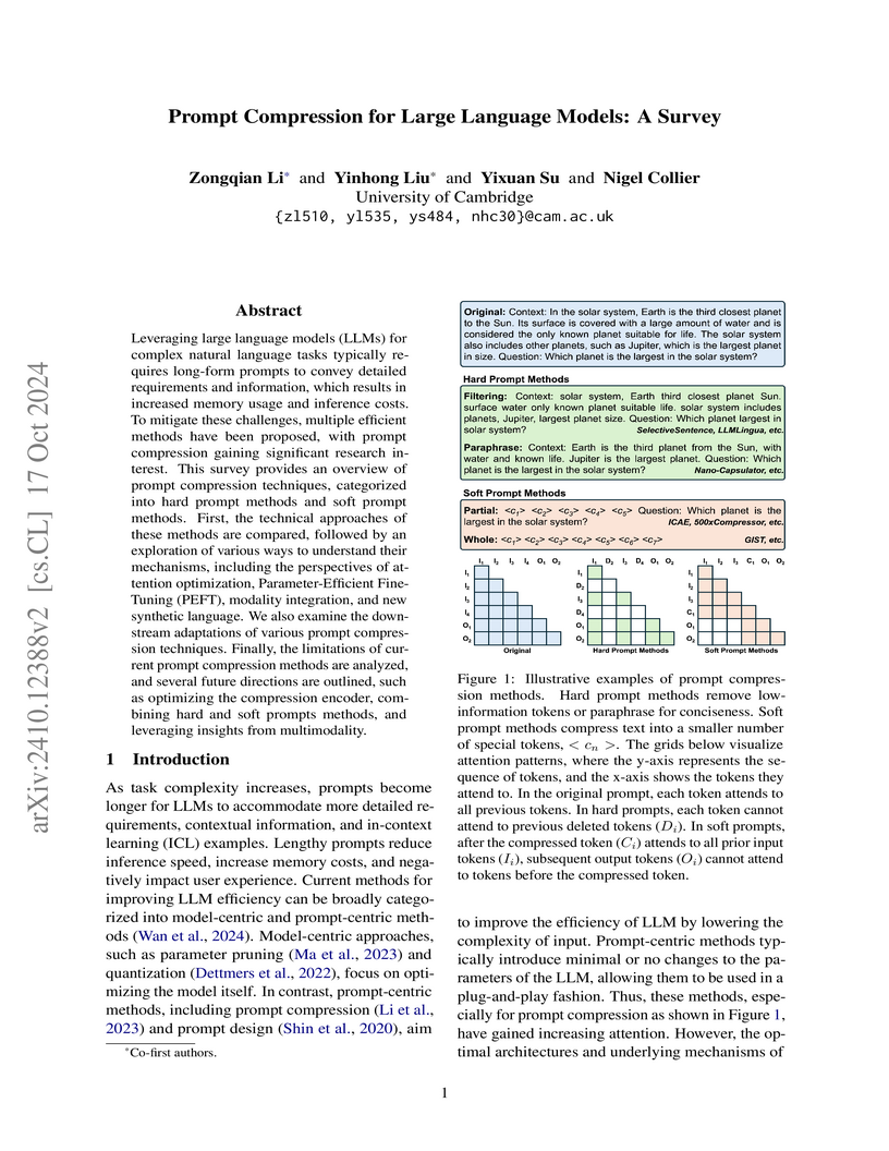 Prompt Compression for Large Language Models: A Survey | alphaXiv