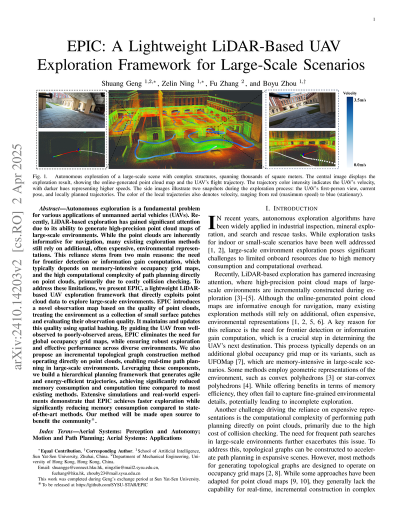 EPIC: A Lightweight LiDAR-Based UAV Exploration Framework for Large-Scale Scenarios | alphaXiv