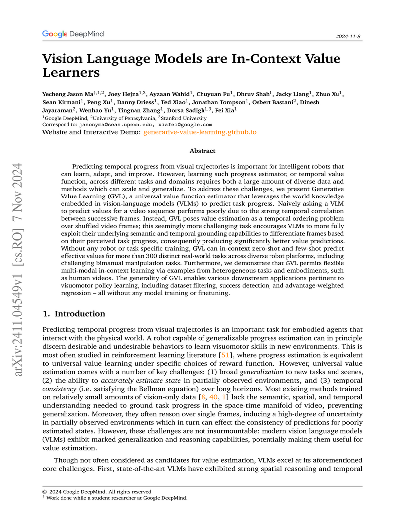 Vision Language Models are In-Context Value Learners | alphaXiv