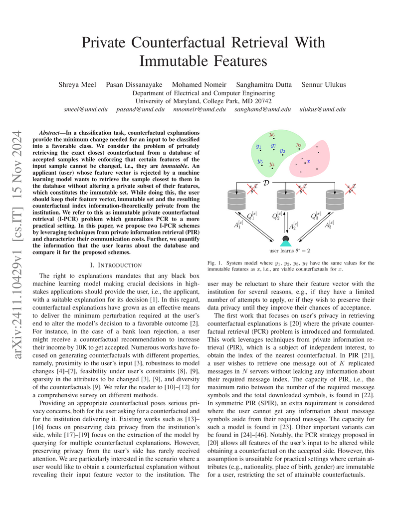 Private Counterfactual Retrieval With Immutable Features | alphaXiv