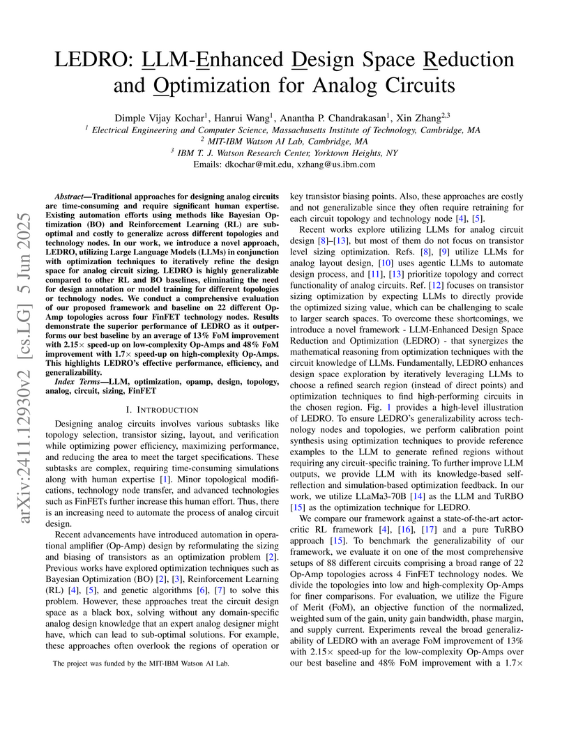 LEDRO: LLM-Enhanced Design Space Reduction and Optimization for Analog Circuits | alphaXiv