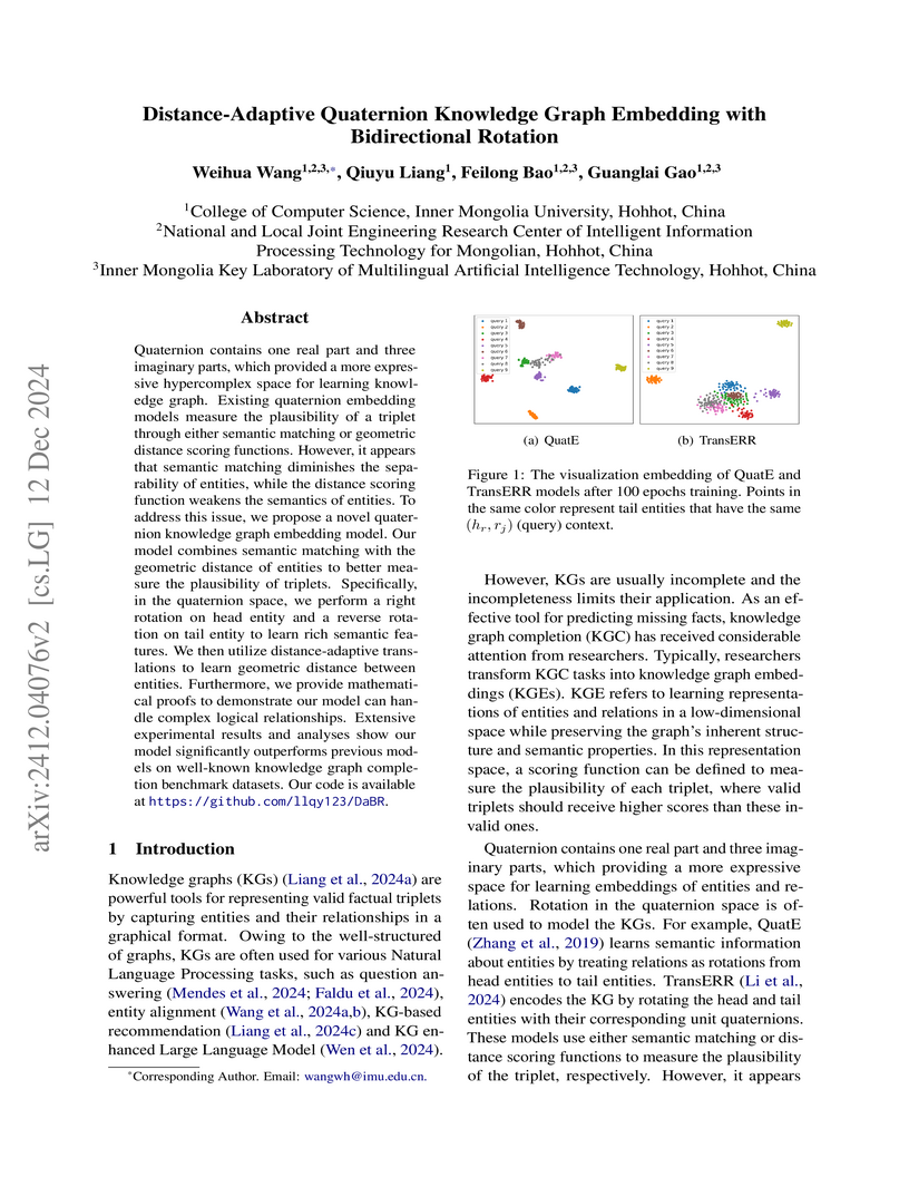 Distance-Adaptive Quaternion Knowledge Graph Embedding with ...