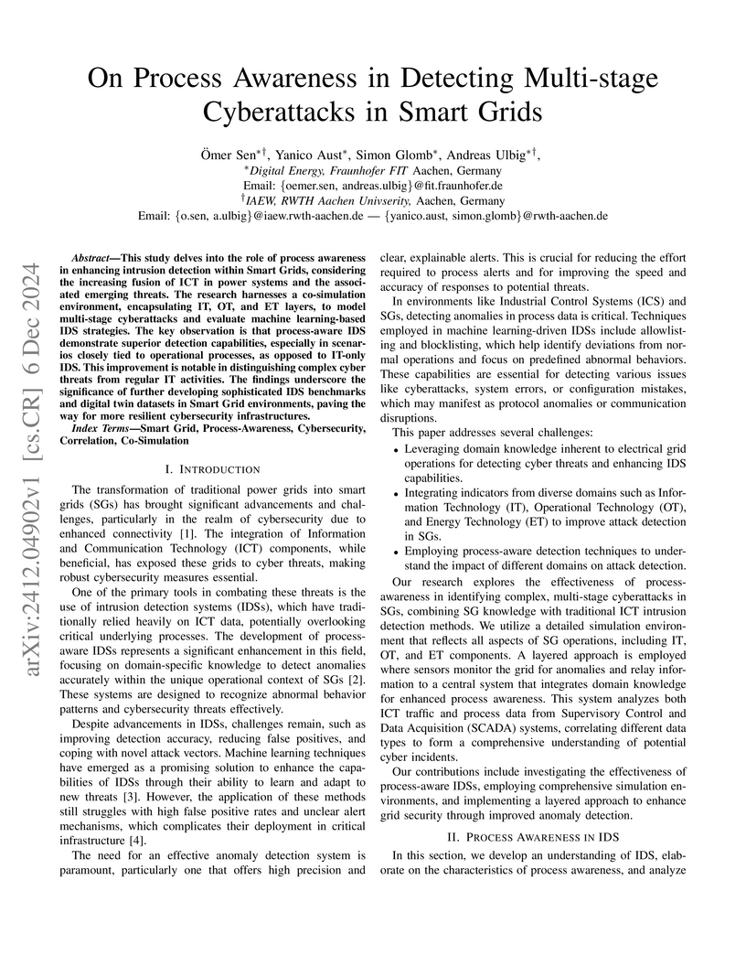 On Process Awareness in Detecting Multi-stage Cyberattacks in Smart Grids | alphaXiv