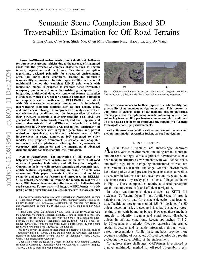 Semantic Scene Completion Based 3D Traversability Estimation for Off-Road Terrains | alphaXiv