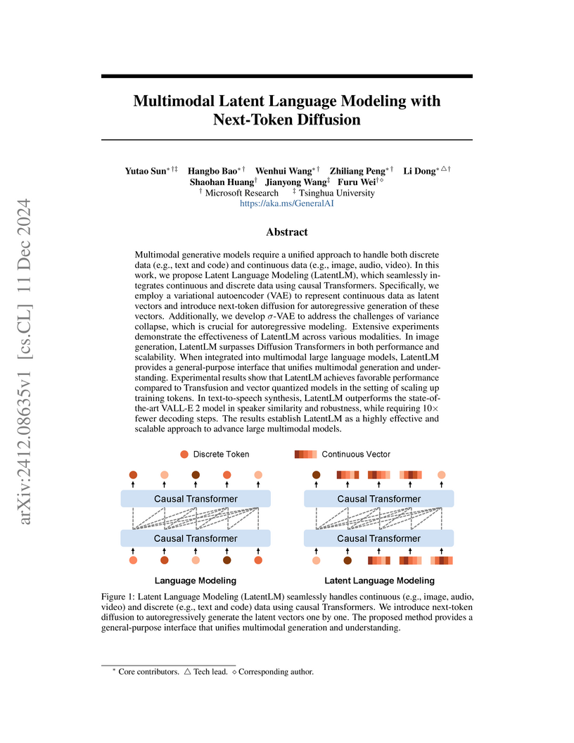 Multimodal Latent Language Modeling with Next-Token Diffusion | alphaXiv