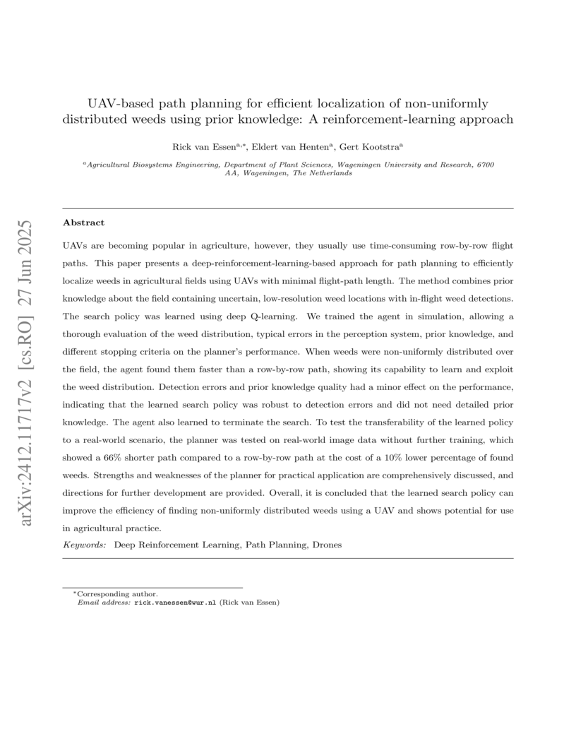 UAV-based path planning for efficient localization of non-uniformly distributed weeds using ...