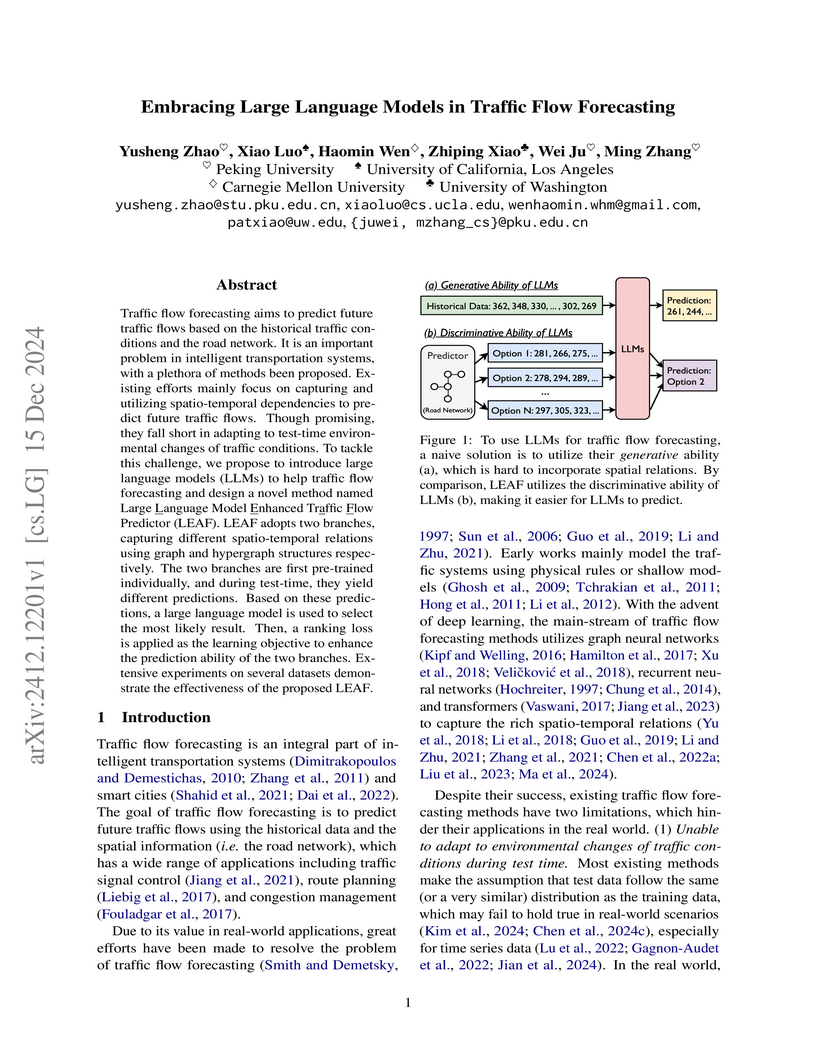 Embracing Large Language Models in Traffic Flow Forecasting | alphaXiv