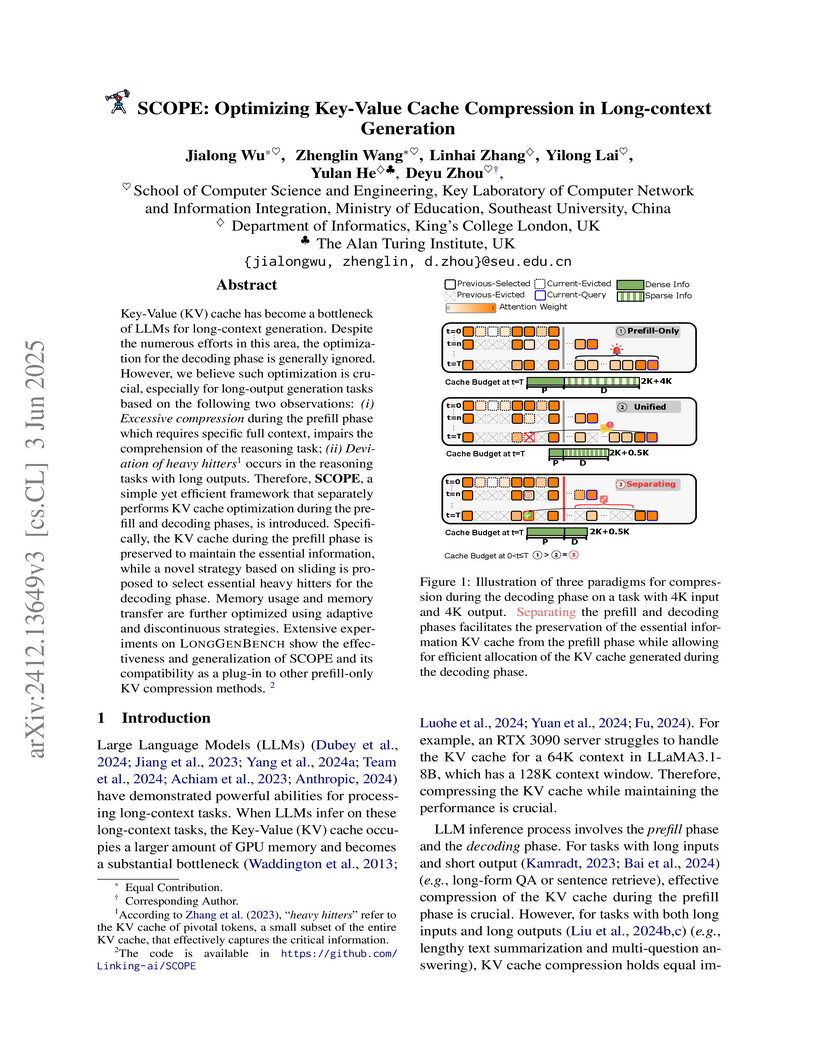 SCOPE: Optimizing Key-Value Cache Compression in Long-context ...