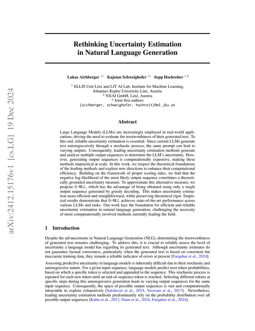 Rethinking Uncertainty Estimation in Natural Language Generation | alphaXiv