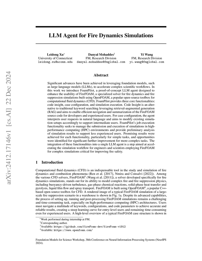 LLM Agent for Fire Dynamics Simulations | alphaXiv