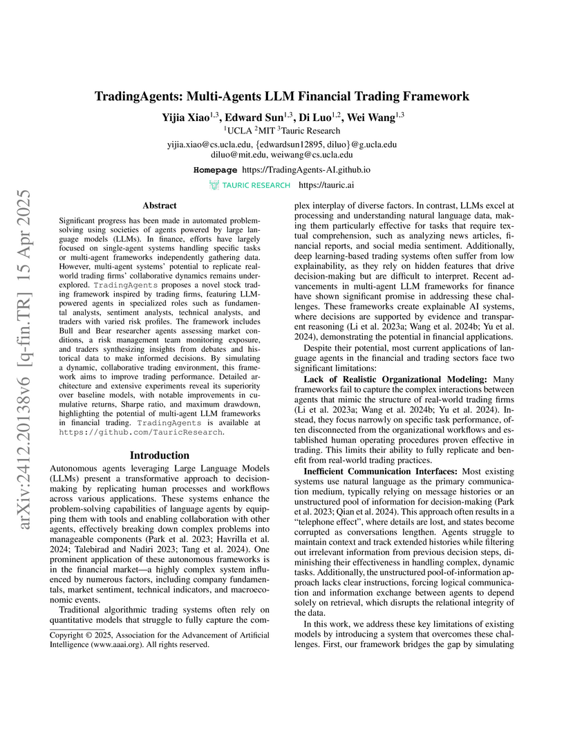 TradingAgents: Multi-Agents LLM Financial Trading Framework | alphaXiv