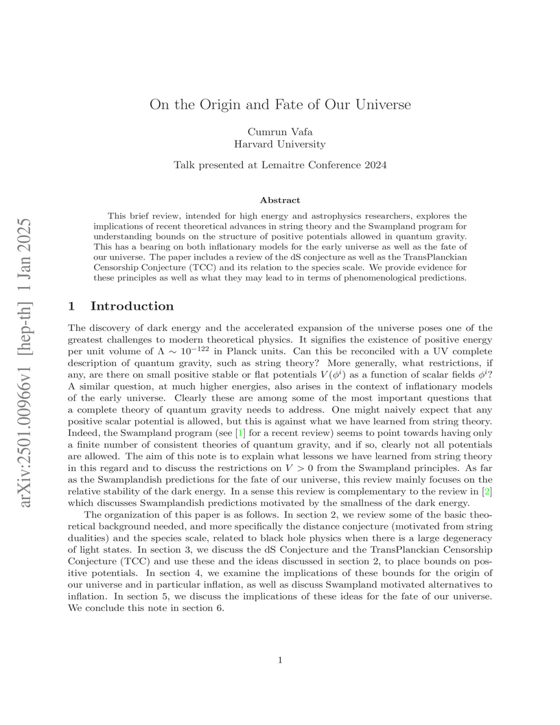 On the Origin and Fate of Our Universe | alphaXiv