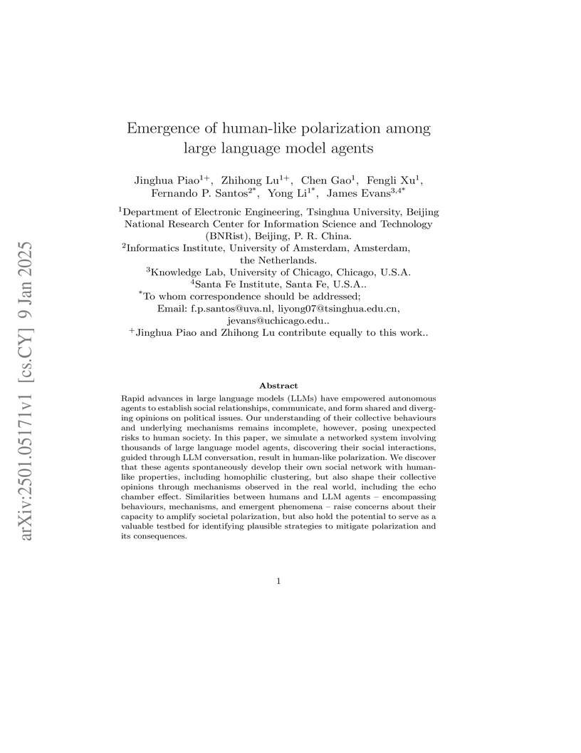 Emergence of human-like polarization among large language model agents ...