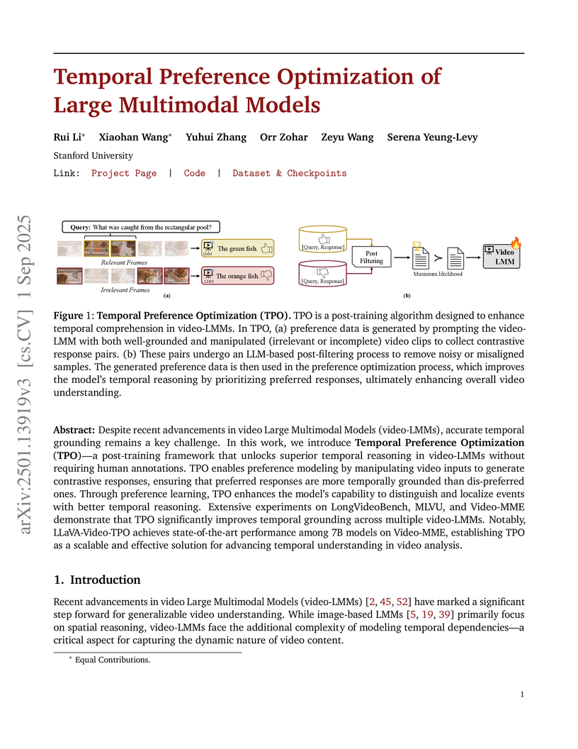 Temporal Preference Optimization for Long-Form Video Understanding | alphaXiv