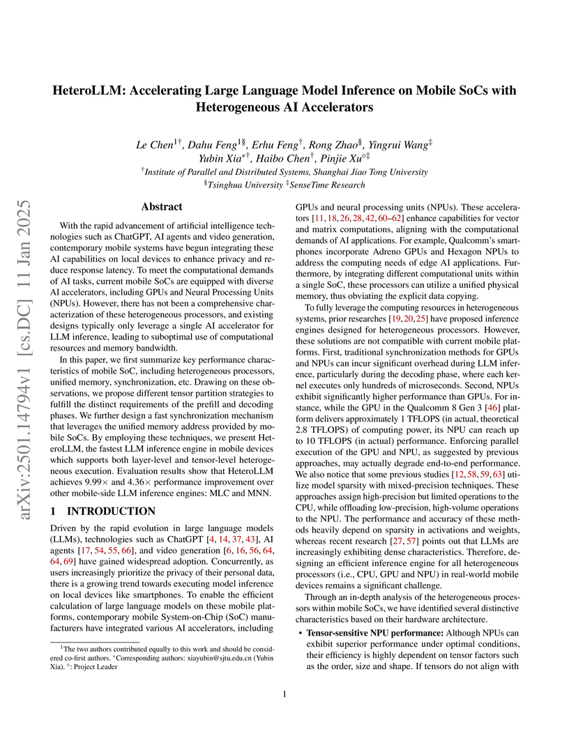 HeteroLLM: Accelerating Large Language Model Inference on Mobile SoCs platform with ...