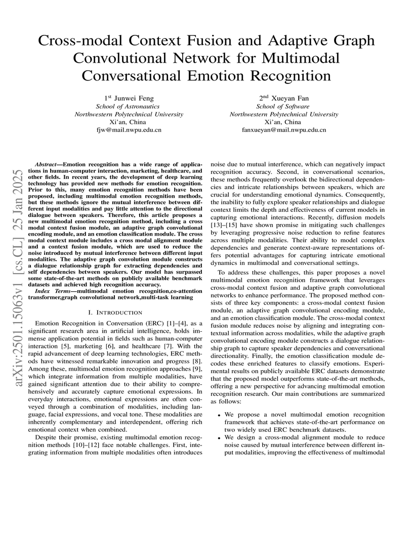 Cross-modal Context Fusion and Adaptive Graph Convolutional Network for Multimodal ...