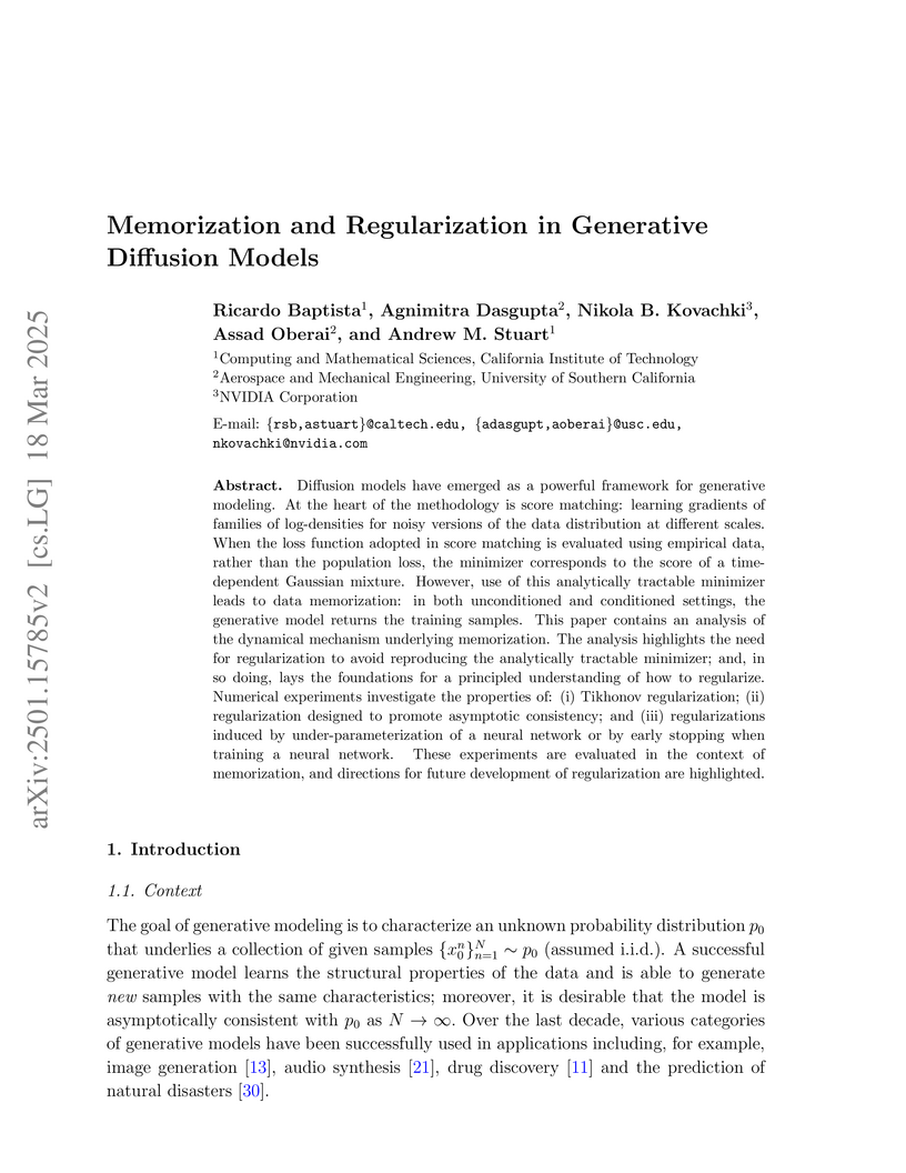 Memorization and Regularization in Generative Diffusion Models | alphaXiv