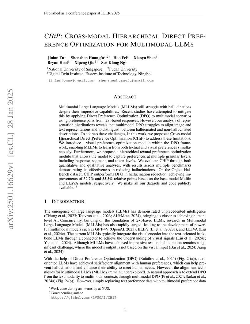 CHiP: Cross-modal Hierarchical Direct Preference Optimization for ...