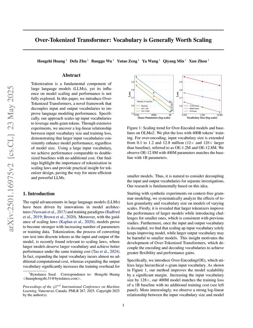Over-Tokenized Transformer: Vocabulary is Generally Worth Scaling ...