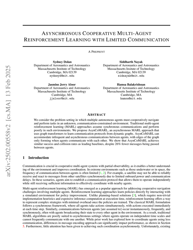 Asynchronous Cooperative Multi Agent Reinforcement Learning With Limited Communication Alphaxiv